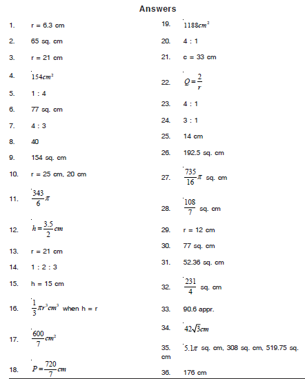 CBSE Class 10 Maths HOTs Surface Area and Volumes CBSE Class 10 Maths HOTs Surface Area and Volumes